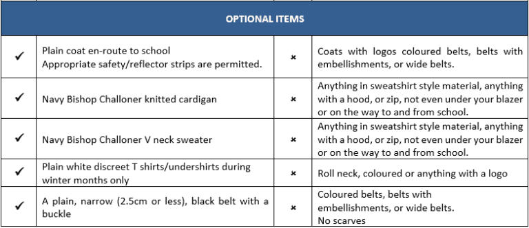 Uniform | Bishop Challoner Catholic Secondary School